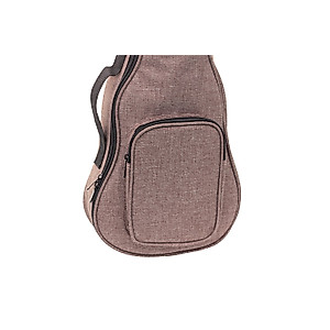 HOT SEAL Simple Linen 10MM Classic Thick Durable Ukulele Case Bag with Large Storage (23/24in, Brown)