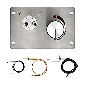 ETERMETA Fire Pit Gas Burner Flame Failure Safety Valve, Stainless Steel Control Systems Panel Kit, Including Push Button Igniter and LPG Propane Gas Control Safety Valve Replacement Kit