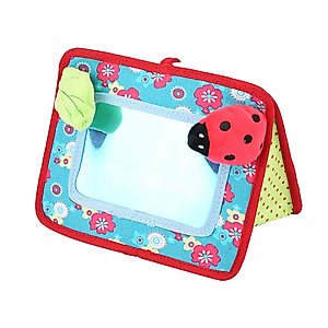 ViaGasaFamido Baby Mirror, Colorful Cute Baby Essential Developmental Safety Mirror Stroller Pedant Tool Children Early Educational Tool