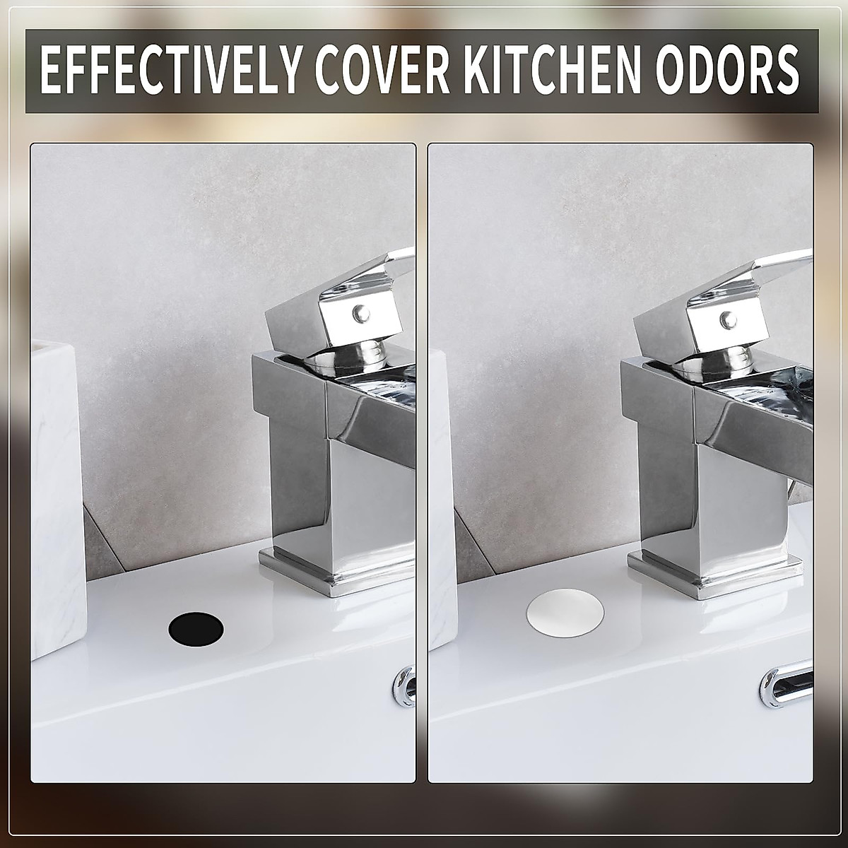 3 Pcs Sink Hole Covers Caps Faucet Hole Cover White Kitchen Sink Plug, Kitchen Sink Caps for Tap Holes Plate Stopper Cover Blanking Metal Plug, 2 Inch Faucet Cover for Kitchen Sink