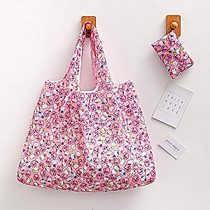 Kerr's Choice Lightweight Portable Grocery Bag Large Capacity Shopping Bag Durable Reusable Tote Bag Travel Accessories -- Kitty