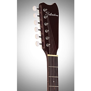 Silvertone Classic 1449-RSFB Solid-Body Electric Guitar, Red/Silver Flake Burst