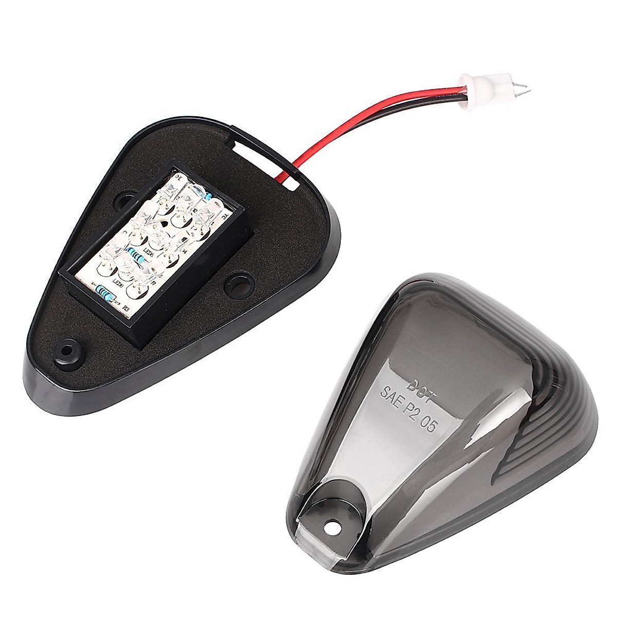 5pcs Smoke Lens With Amber LED Cab Roof Marker Lights, Roof Top Lamp Running Light Replacement Accessories For Ford 1999-2016 F150 F250 F350 F450 F550 Super Duty Pickup Trucks SUV