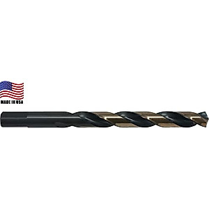 Cle-Line C18128 Bit Barrel Style 1878 High Speed Steel Jobber Length Drill Set, Black and Gold Finish, 1/16" - 1/2" Size, 29 Pieces