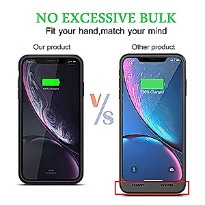 Battery Case for iPhone XR, 7000mAh Rechargeable Portable Charging Case for iPhone XR (6.1 inch) Extended Battery Pack Protective Charger Case (Black)