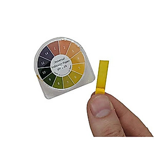 Universal 1-14 pH Test Paper Roll, Wide Range [5.5 Yard (5m) Length x 1/4" (7mm) Thick Roll with Dispenser]