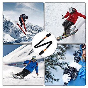 BOXOB Ski Strap and Pole Carrier, Adjustable Ski Carrier Straps Cushioned Ski Straps for Downhill Skiing Gear Ski Accessories for Adults Teens Skiing Snowboarding Winter Outdoor Activities