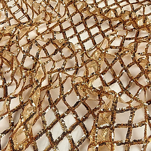 Luxury Sequin Glitz Mesh Gold, Fabric by the Yard
