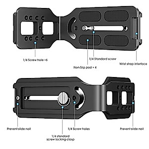 DSLR Camera L Bracket Vertical Horizontal Switching Tripod Quick Release Plate Compatible with Canon Nikon Sony DJI Osmo Ronin Zhiyun Stabilizer Tripod Monopod