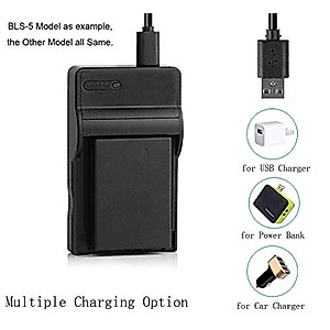 Battery Charger for Sony Alpha ILCE-3000, ILCE-3500, ILCE-5000, ILCE-5100, ILCE-6000, ILCE-6100, ILCE-6100L, ILCE-6100Y, ILCE-6300, ILCE-6400, ILCE-6500 Mirrorless Digital Camera