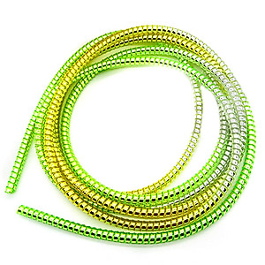 Spring Protection Cover Cable, Colorful Cable Saver Wrap, 1.4M Wire Cord Protector, USB Cable Protector Cable Winder(Yellow Green Silver)