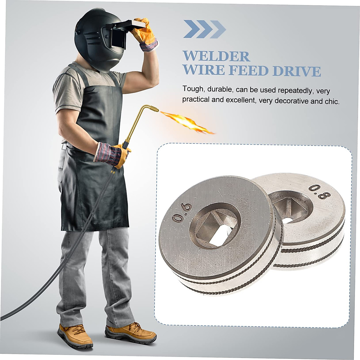 VILLCASE 6 Pcs Wire Drive Roller Flux Core Welder Mig Drive for Wire Feeder Wire Welder Wire Feed Welder Welpers Welder Cart Roller for Wire Feeder Feed Drive Knurled Steel Accessories