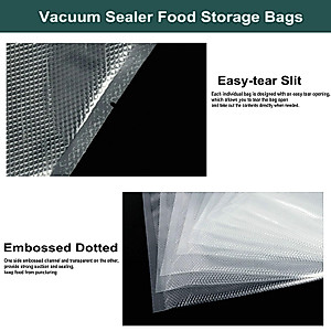 Vacuum Sealer Food Storage Bags - Fangkun Vacuum Sealer Bags for Airtight Food Storage Meal Prep or Sous Vide,Precut Seal Bags Embossed,100 of Pack (8" x 12")