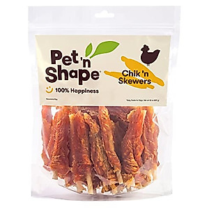 Pet 'n Shape Chik 'n Skewers – Chicken Wrapped Rawhide Dog Chew