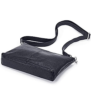 Leather Crossbody Purse Sling Shoulder Smartphone Bags with Card Slots for Women (Black 1)