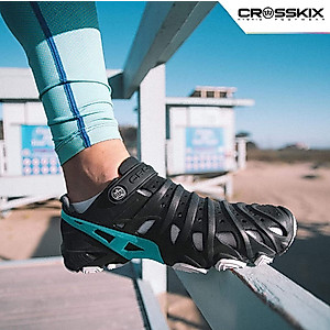 Crosskix 2.0 Composite Foam Slip-Resistant Athletic Outdoor Men's and Women's Tactical Water Shoes, Black/Turquoise, M9-W11