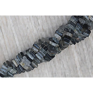 Natural Black ROUTILE Quartz heishi Faceted Beads 4 MM - 5 MM 8 inch Long String Jewelry Making Gemstone Beads for Necklace Bracelet