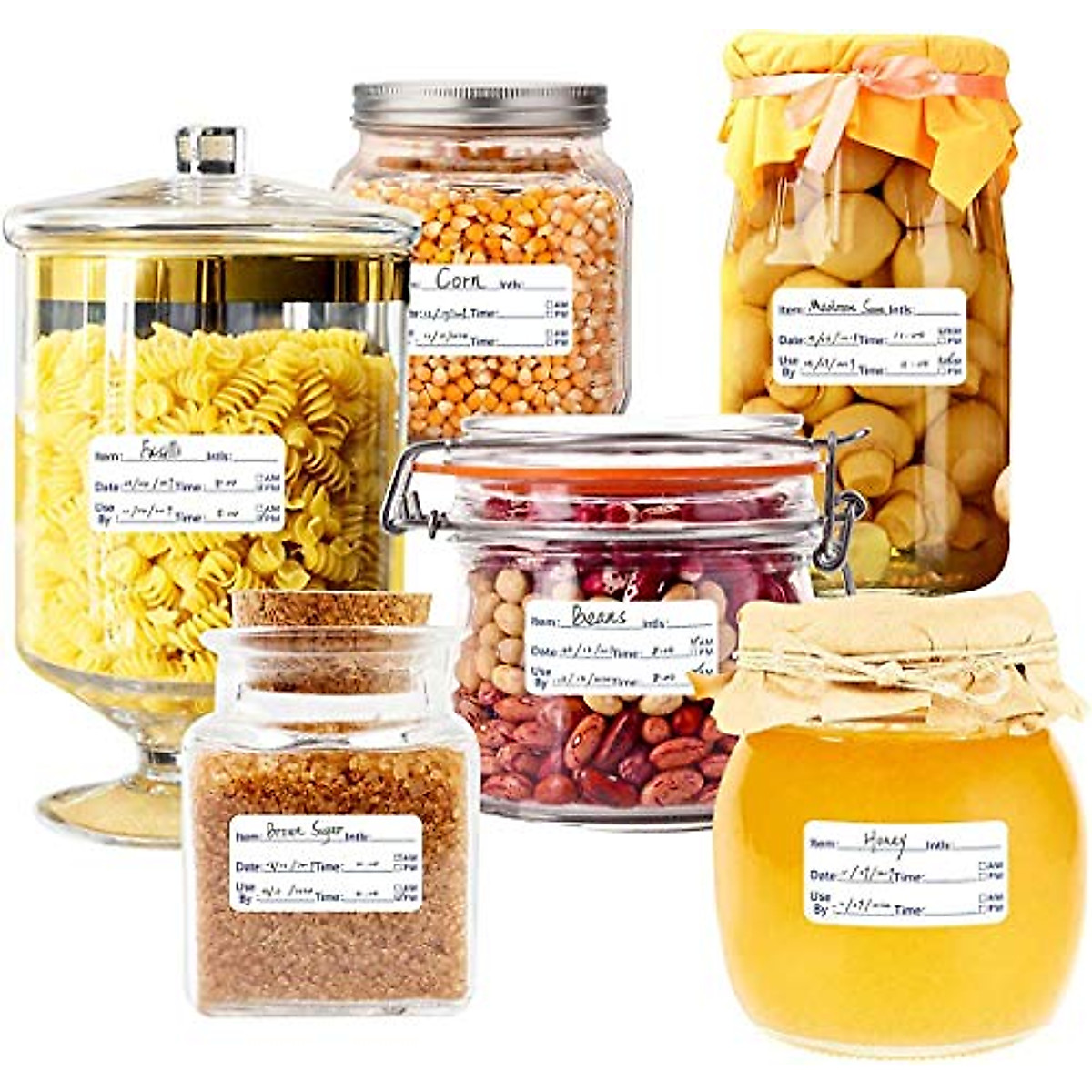 1 x 2 Inch Food Storage Labels Adhesive Removable Food Labels Food Storage Freezer Sticker for Kitchen Containers Home Restaurant Food Date Safe Supplies(300 Pieces)