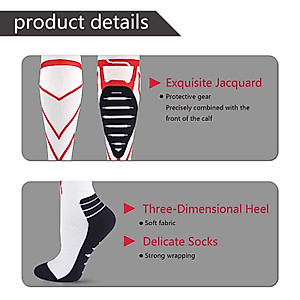 YiG Compression Socks 20-30mmHg for Women & Men, Best for Sports, Sports, Nursing, Cycling, Fitness (White and Black)