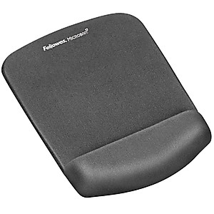 Fellowes PlushTouch Wrist Rest with Mouse Pad, FoamFusion Technology, Graphite (9252201)
