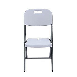 LAKHOW 53d Folding Chair, 4-Piece White Plastic Chair, Stackable Indoor and Outdoor Chairs, for Wedding Backyard Activities, Conference Room Festivals （(4 Pack)