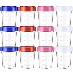 MYKIIA 4-Ounce Small Container With Lid, Salad Dressing Container, Food Storage Container, Airtight And Leak Proof Seasoning Container With Spiral Lid, Reusable Sauce Container（12PCS）