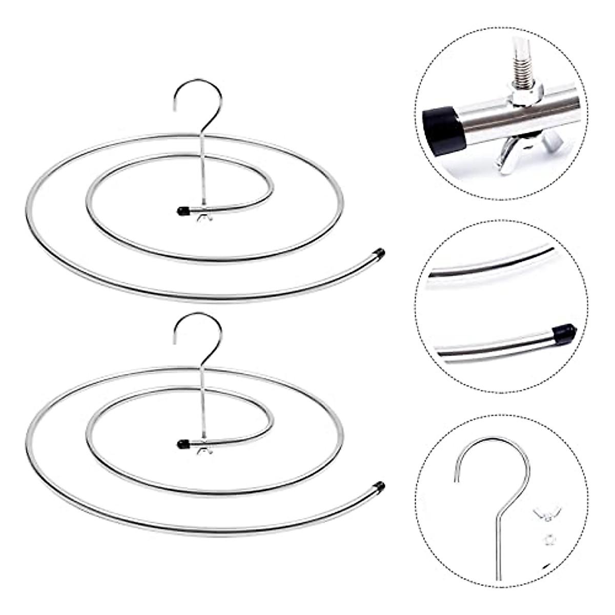 BESPORTBLE 2pcs Spiral Hanger Spiral Drying Rack Sheets and Blankets Hanging Spiral Saving Rack Drying Rack Square Spiral Quilt Storage Hanger Stainless Steel