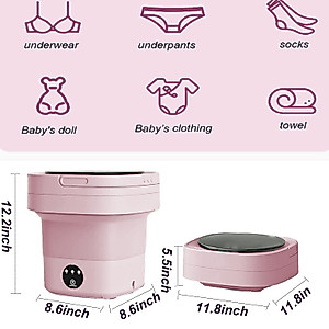 Portable Washing Machine, Foldable Mini Washing Machine for Underwear, Baby Clothes, or Small Items, Suitable for Apartments, Dormitories, Camping, Travel (110-260v),Purple