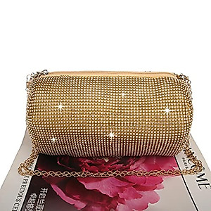 Rkrouco Rhinestone Purse Sparkly Bag Diamond Purses for Women Evening Prom Rhinestone Handbag Hobo Bag-Gold