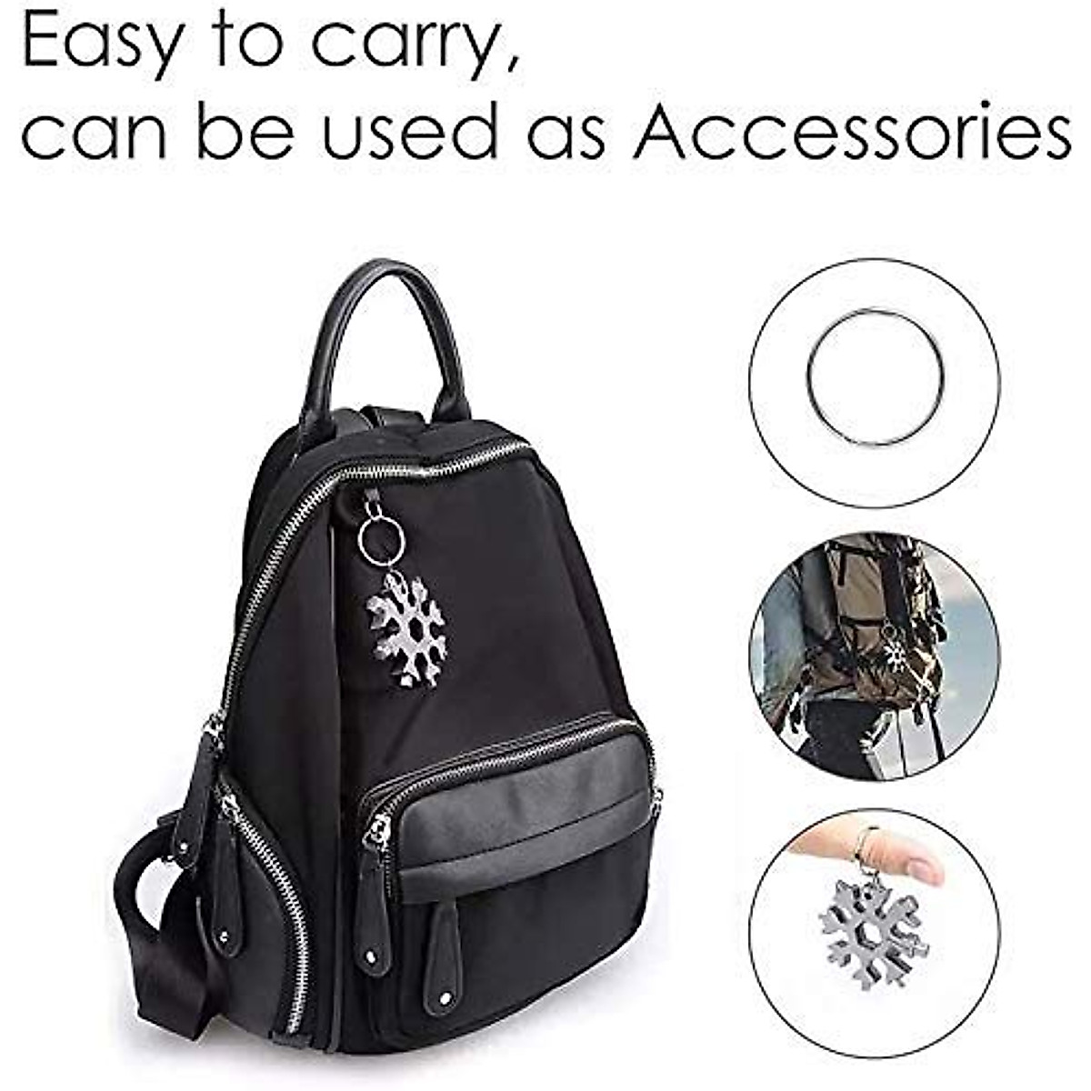 Desuccus 18-in-1 Snowflake Multi Tool, Bottle Opener/Flat Phillips Screwdriver Kit/Wrench, Stocking Stuffers for Men(Standard-Stainless Steel)