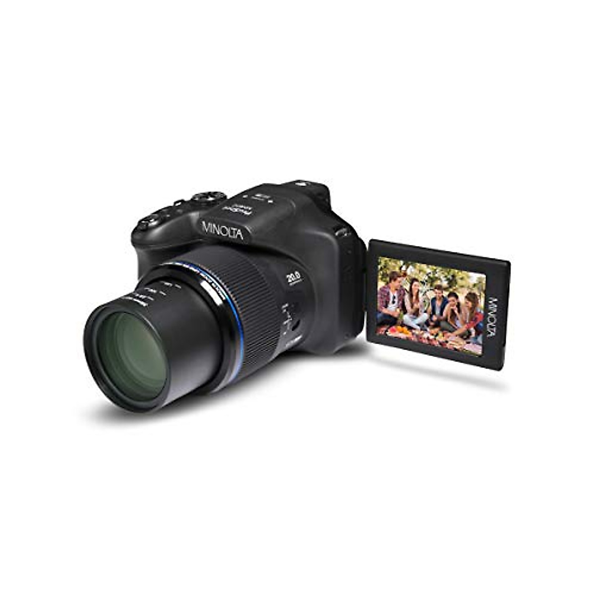 Minolta Pro Shot 20 Mega Pixel HD Digital Camera with 67X Optical Zoom, Full 1080P HD Video & 16GB SD Card, Black
