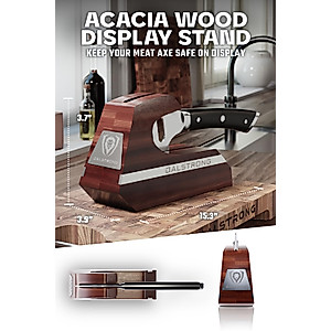 Dalstrong Meat Chopper Axe - 8 inch - Heavy-Duty Giftable Butcher Cleaver Knife - The Punisher - Gladiator Series Elite R - Black G10 Handle - Stand and Sheath