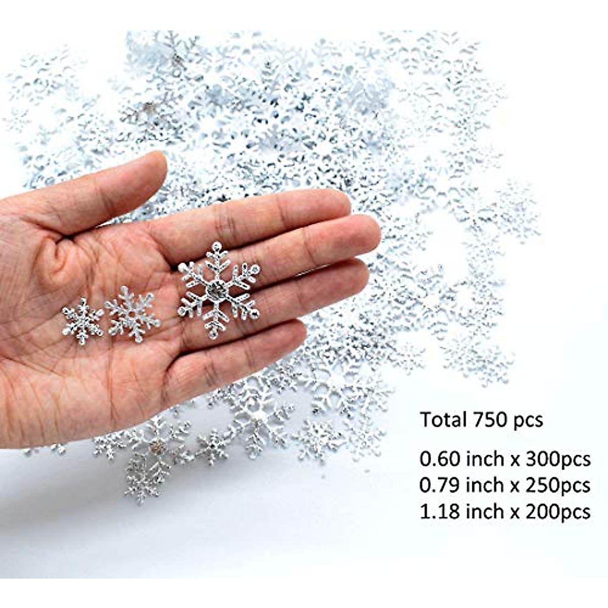 750pcs Snowflakes Confetti for Winter Wonderland Frozen Party Decorations, Silver