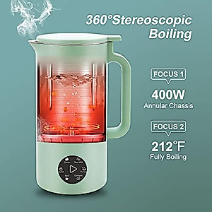 Mini Soybean Milk Maker, Portable Soy Milk Machine with 6 functions, Juicer Maker, Free Filtering, Self Cleaning and 110V for Household