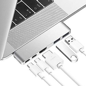 Purgo Mini USB C Hub Adapter Dongle for MacBook Air 2022-2018 and MacBook Pro 13 M2 2022-2016, MacBook Air USB Adapter with 4K HDMI, 100W PD, 40Gbps TB3 5K@60Hz, USB-C and 2 USB 3.0