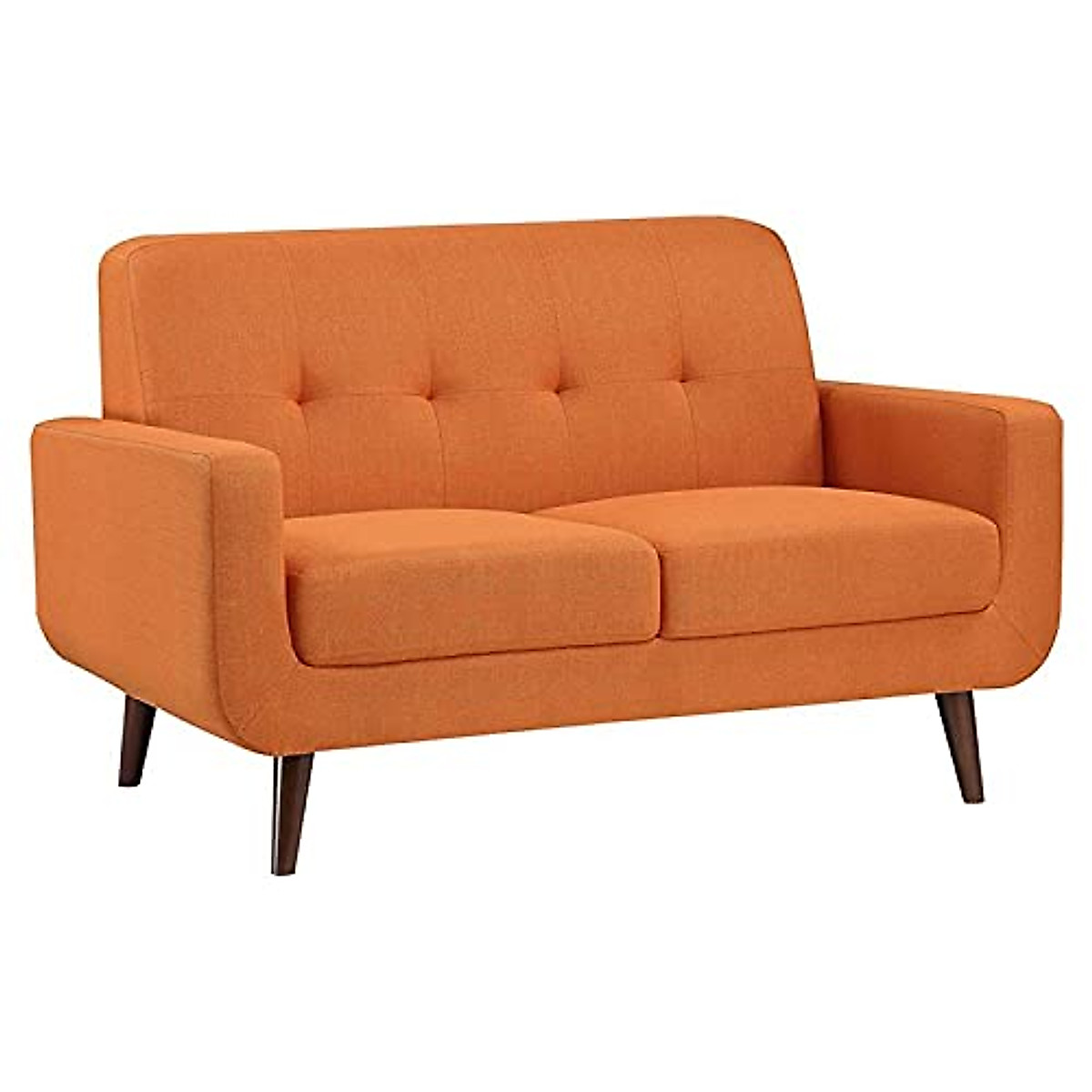 Lexicon Fitch 56" Polyester Fabric Loveseat with Tufted in Orange