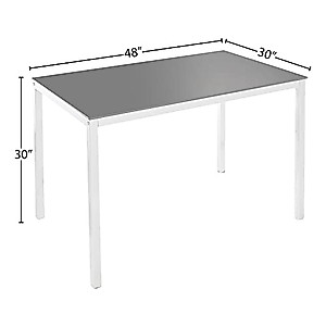 InRoom Designs Kings Brand Furniture - Rectangle Modern Dining Table with Glass top, Chrome Base,