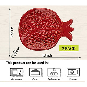 Spoon Rest 2 Pcs Spoon Holder For Stove Top Ceramic Spoon Rest For Kitchen Counter Spoon Rest For Stove Top Coffee Spoon Rest Pomegranate Shaped