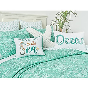 C&F Home Take Me to The Sea Embroidered Throw Pillow 12 x 16 Blue