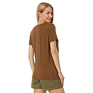 Madewell Whisper Cotton V-Neck Tee for Women – Regular Wear – Short Sleeves – Straight Hemline – 100% Cotton Light Roast MD (Women's 6-8) One Size