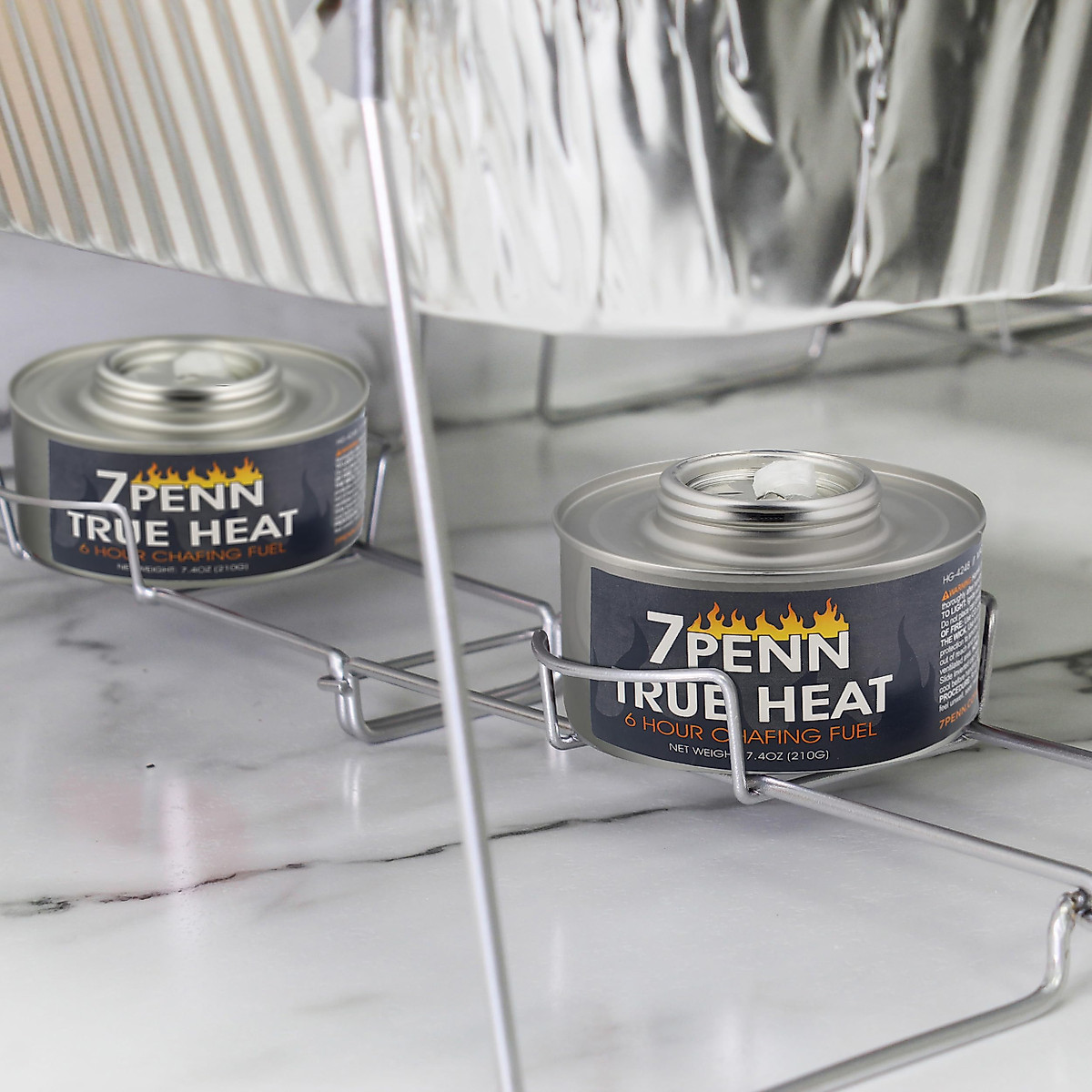 7Penn Chafing Fuel Cans with Opener - 12pk 6hr Canned Heat Fondue Fuel Burners for Chafing Dish Warmer for Food Party