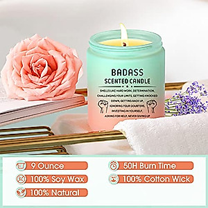 SOGLIM Scented Candles - Inspirational Gifts, Boss Lady Gifts for Women - Congratulation Gifts for Badass Women Men - Encouragement Gifts - Badass Women Gifts, New Job, Promotion, Proud of You Gifts