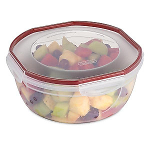 Sterilite Ultra Seal Multipurpose 4.7 Quart Plastic Food Storage Bowl Container with Latching Lid for Storing and Serving, Clear (8 Pack)