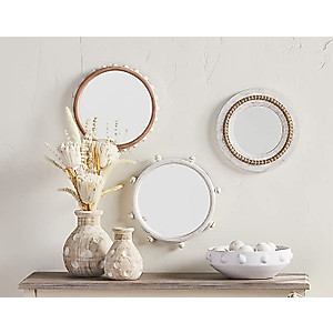 Mud Pie Beaded Serving Bowl, White, 5" x 12" dia