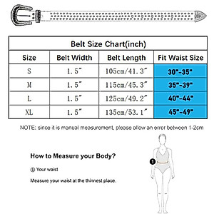 Xpvezl Studded belt Rhinestone Belt for Women Men Belts Cowgirl Bling Silver Leather Belt Western Belt Gifts Festivals Christmas Party Belt Wide Womens Belts Belts for Women Women's Belt(Pink,XL)