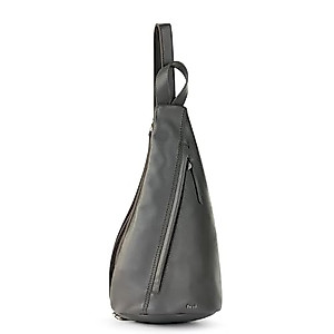 The Sak Geo Sling Backpack in Leather, Convertible Design, Slate