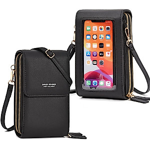 Women Crossbody Wallet Purse with Phone Holder Lightweight Touch Screen Bag Purse PU Leather RFID Blocking Purse