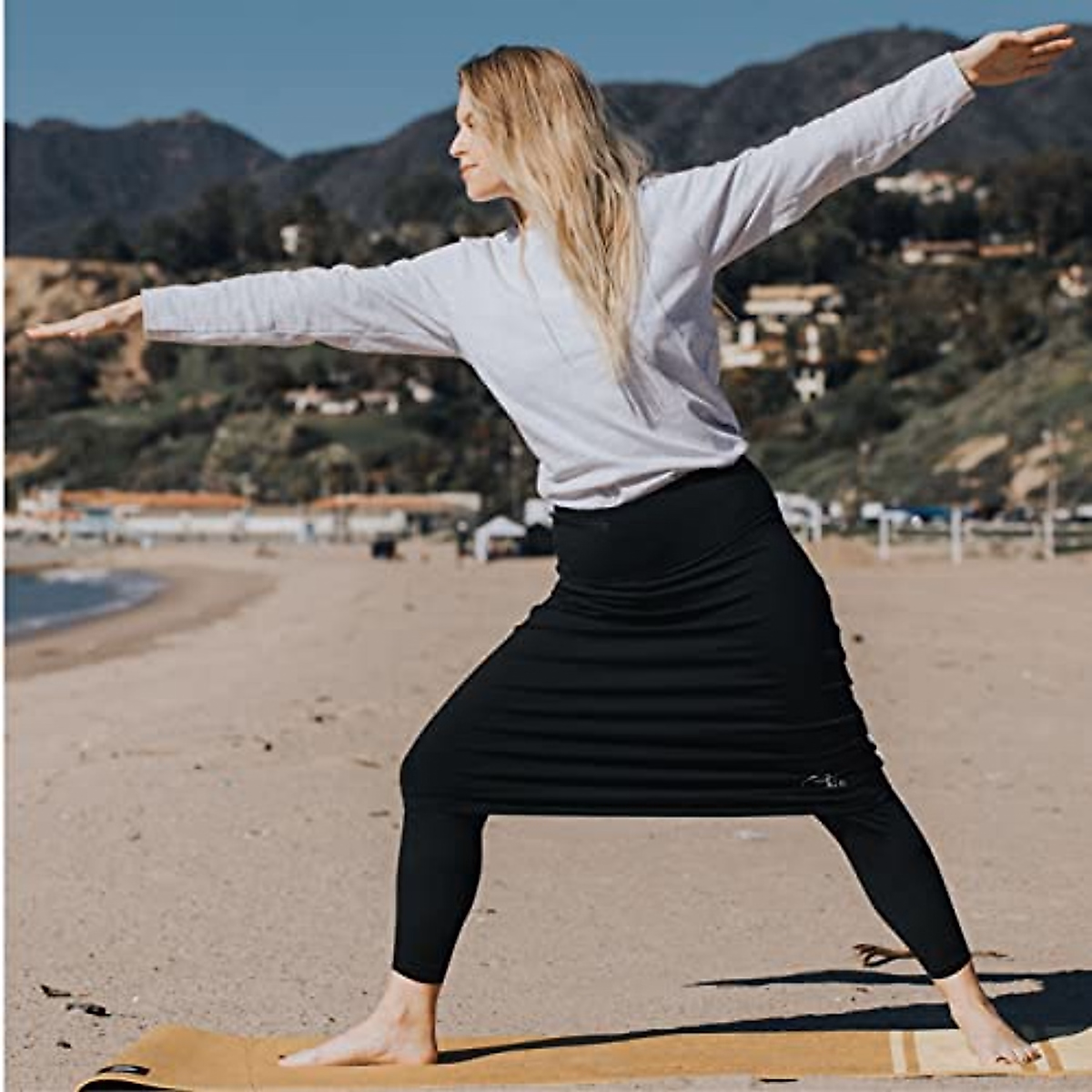 Chic 24" Knee Length Skort || Long Skirts for Women Skorts for Woman Tennis Golf Midi Rip Skirt Athletic Skirt Culottes Snoga 14 L Black