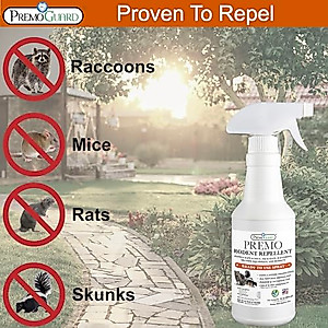 Rodent Repellent Spray by Premo Guard - 32 oz - Natural Child & Pet Safe - Uses Peppermint Oil to Repel Mice, Rats, Skunks, Raccoons, Deer & Other Unwanted Animals - Ready to Use for Indoor & Outdoor