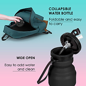 Mefold Water Bottles Collapse Silicone Durable Leak Proof Straw,Foldable Medical Grade BPA-Free,11oz Lightweight bottles for Kids Travel, Portable, Cycling, Hiking, Sports, Gym, Camping 320ML